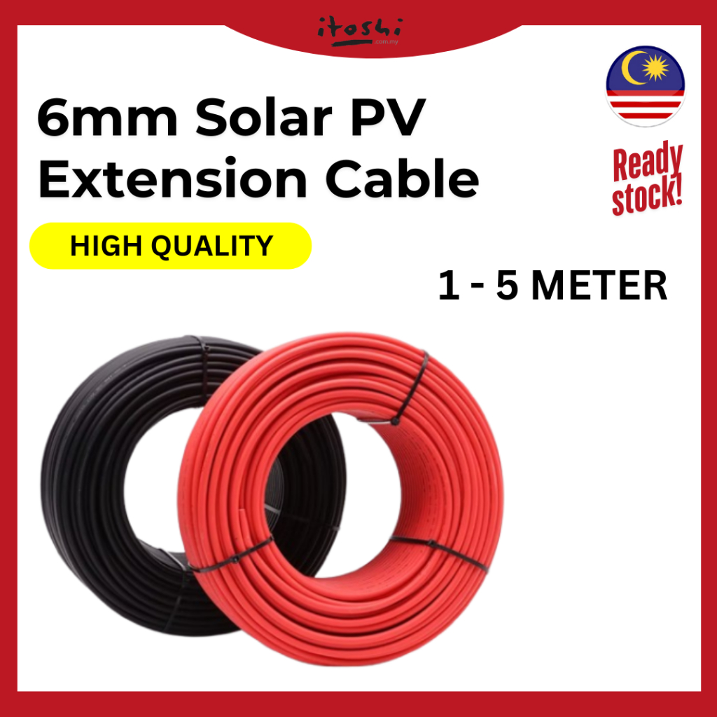 ITOSHI Solar Cable DC Wire PV Photovoltaic Wire 6.0mm² 10AWG for Home ...