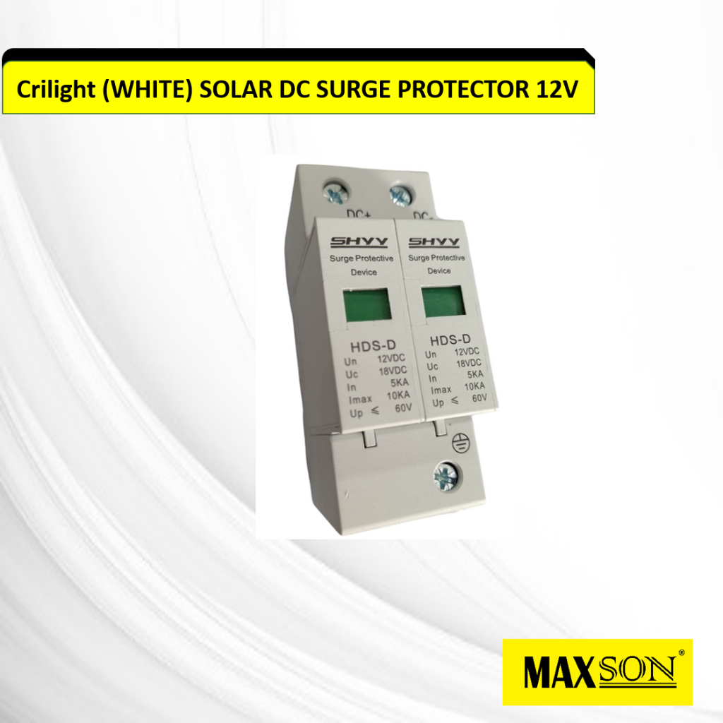 CRILILGHT (WHITE) SOLAR DC SURGE PROTECTOR 12V / 24V / 48V PROCTECTION ...
