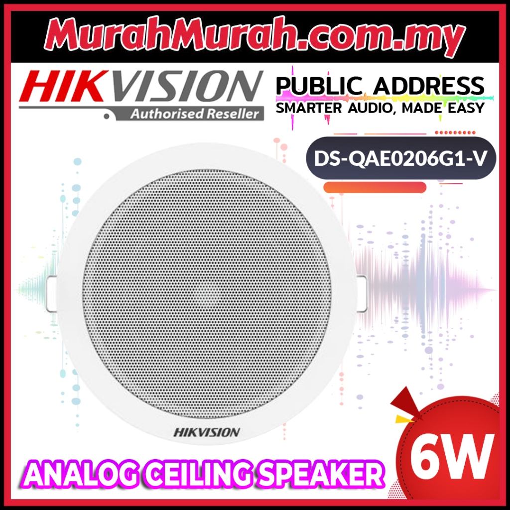 HIKVISION Audio Analog Ceiling Smarter Speaker 6W DS-QAE0206G1-V | Shopee Malaysia