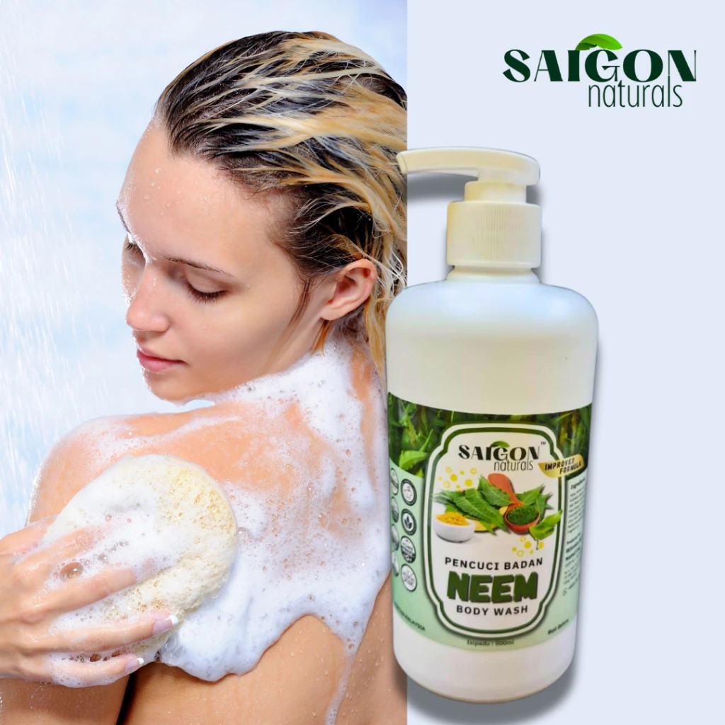 Saigon Naturals Sabun Daun Semambu Neem Body Wash | Showe Cream 600ml ...