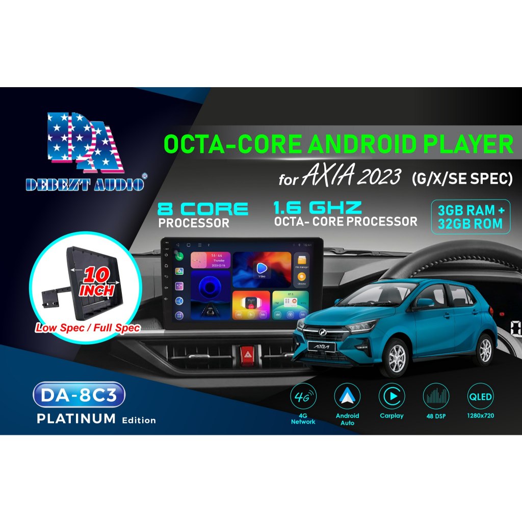 PERODUA AXIA 23Y 8 CORE CAR ANDROID PLAYER (3GB RAM + 32GB ROM) /AXIA ...