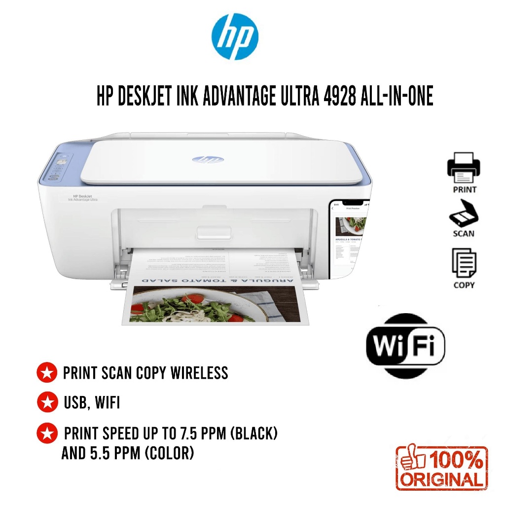 HP DeskJet Ink Advantage Ultra 4928 All-in-One Printer WIFI All In One ...