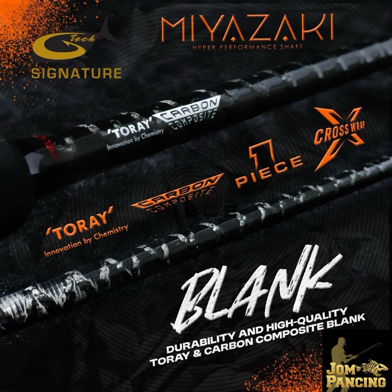 【Jom Pancing】GTECH MIYAZAKI TORAY CARBON JIGGING SPINNING BC BAIT CASTING FISHING ROD G-TECH ...
