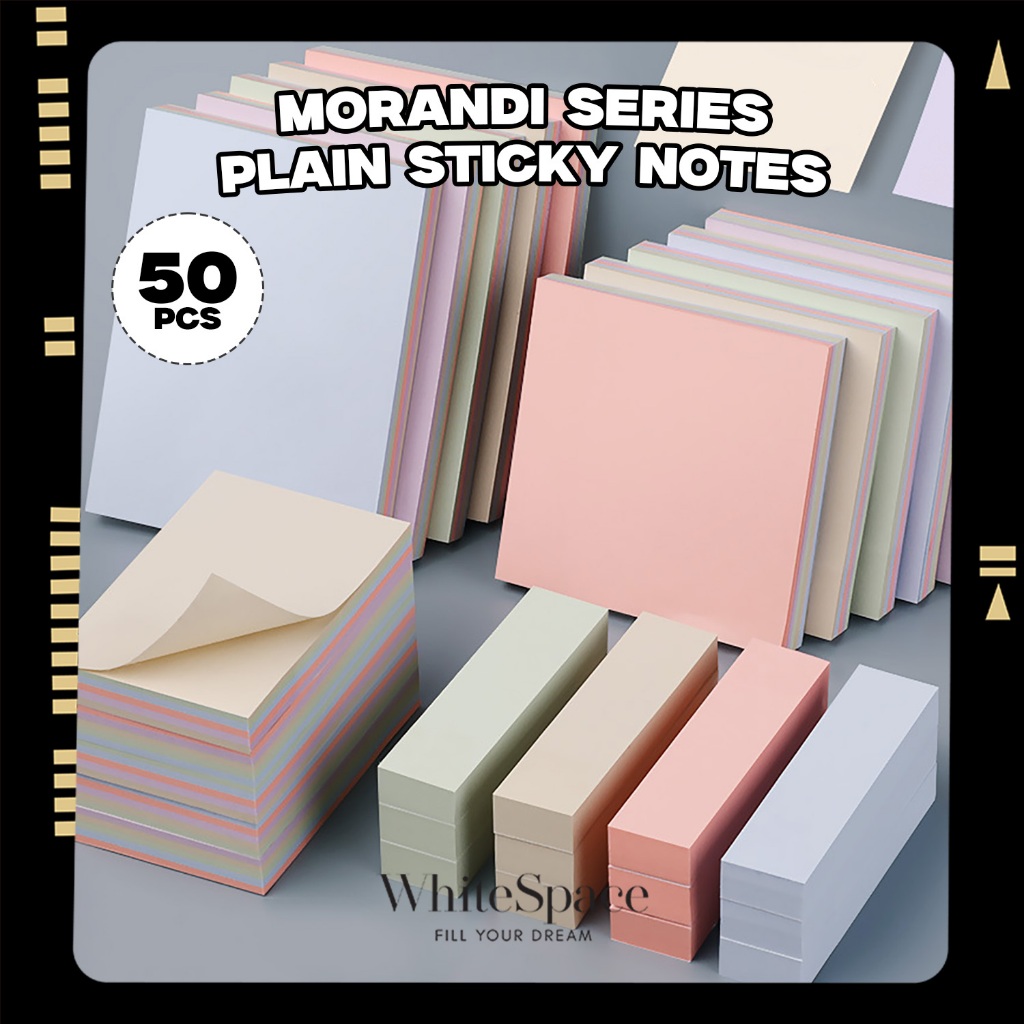 Whitespace 100pcs Morandi Series Sticky Notes Minimalist Color Notepad ...