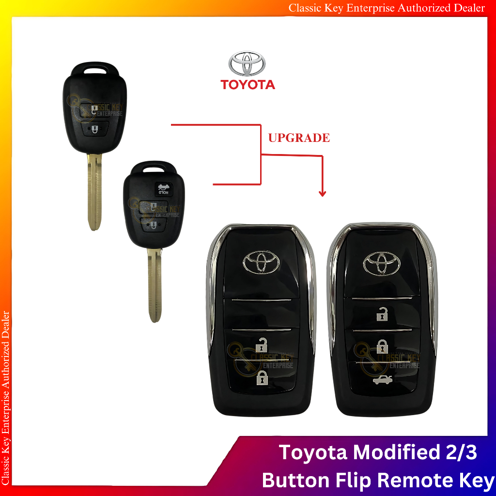 Toyota Remote Flip Key Case Casing 2/3 ButtonsTOY43 Car Key Blade (Vios ...