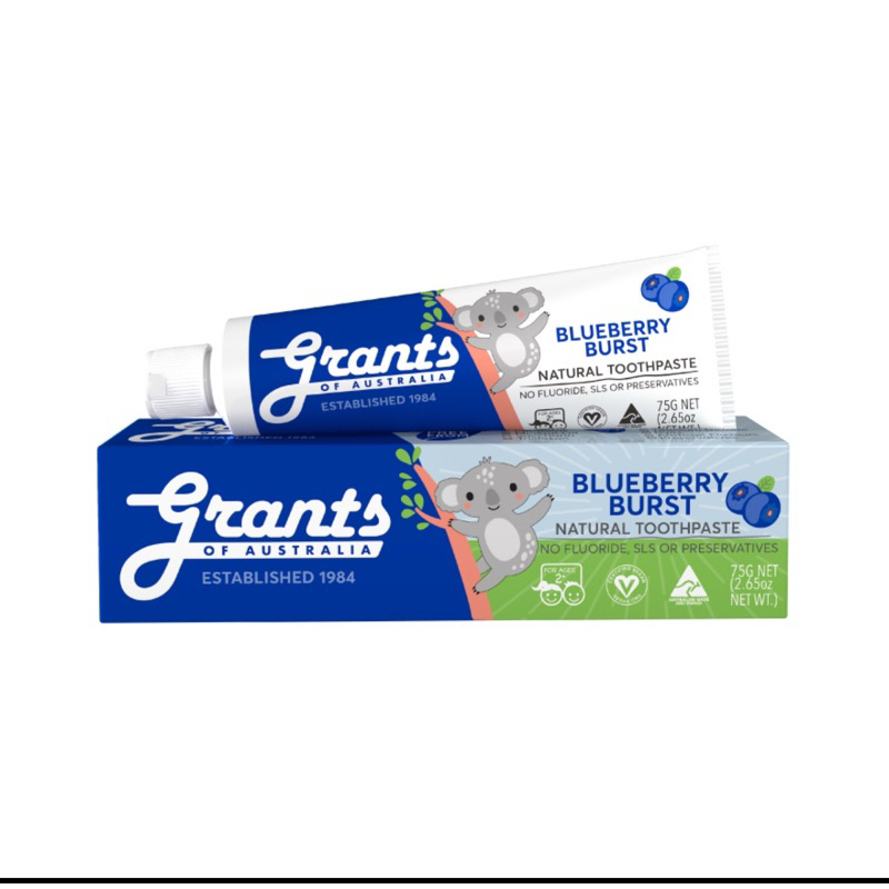 Grant’s Fluoride Free Blueberry Burst Kids Natural Toothpaste (75g ...