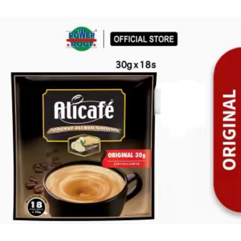 (30g X 18s) Alicafe Tongkat Ali & Ginseng Original 5 in 1 Coffee KOPI ...