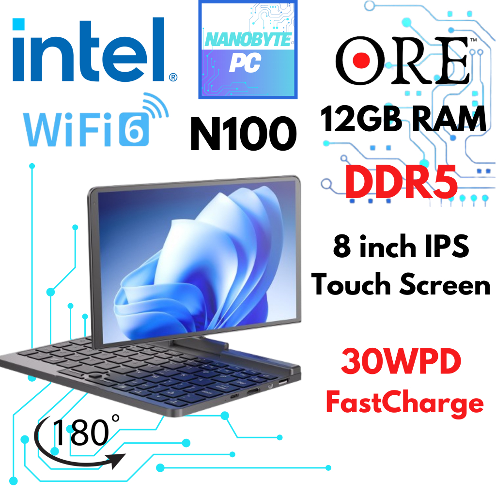 2025 ORE PS8 Intel N100 8" Laptop Gaming Laptop 12GB RAM 1TB NVME SSD ...