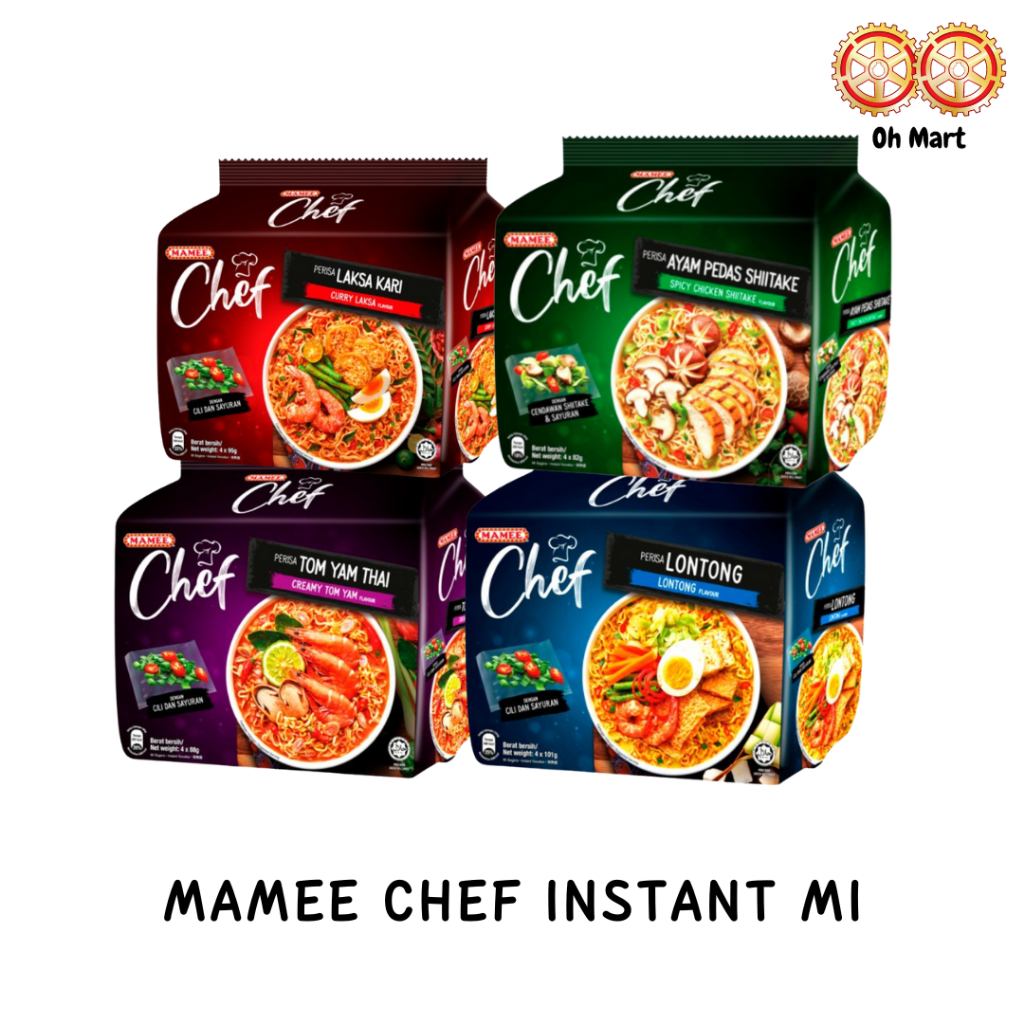 Mamee Chef Instant Noodles Curry Laksa/ Tomyam/ Spicy Chicken Shitake ...