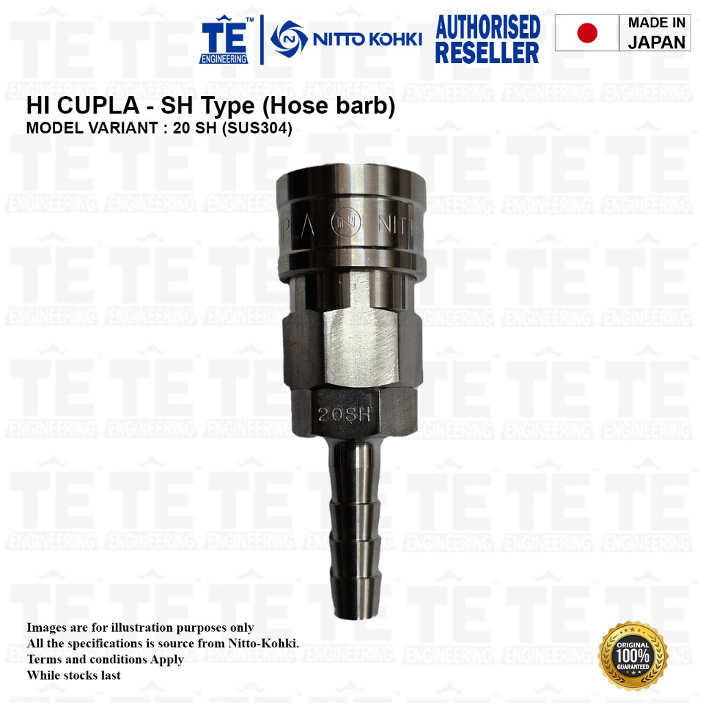 NITTO KOHKI Stainless Steel 304 20SH Type Pneumatic Air Quick Coupler ...