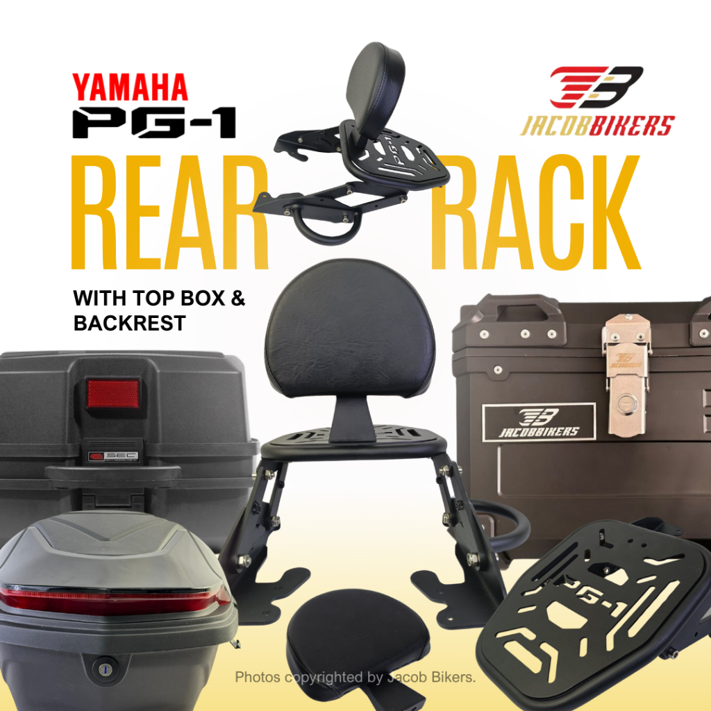 Yamaha PG1 PG-1 PG 1 [Combo] Adjustable Rear Rack + Backrest & Top Box Motor Tailstock Monorack ...