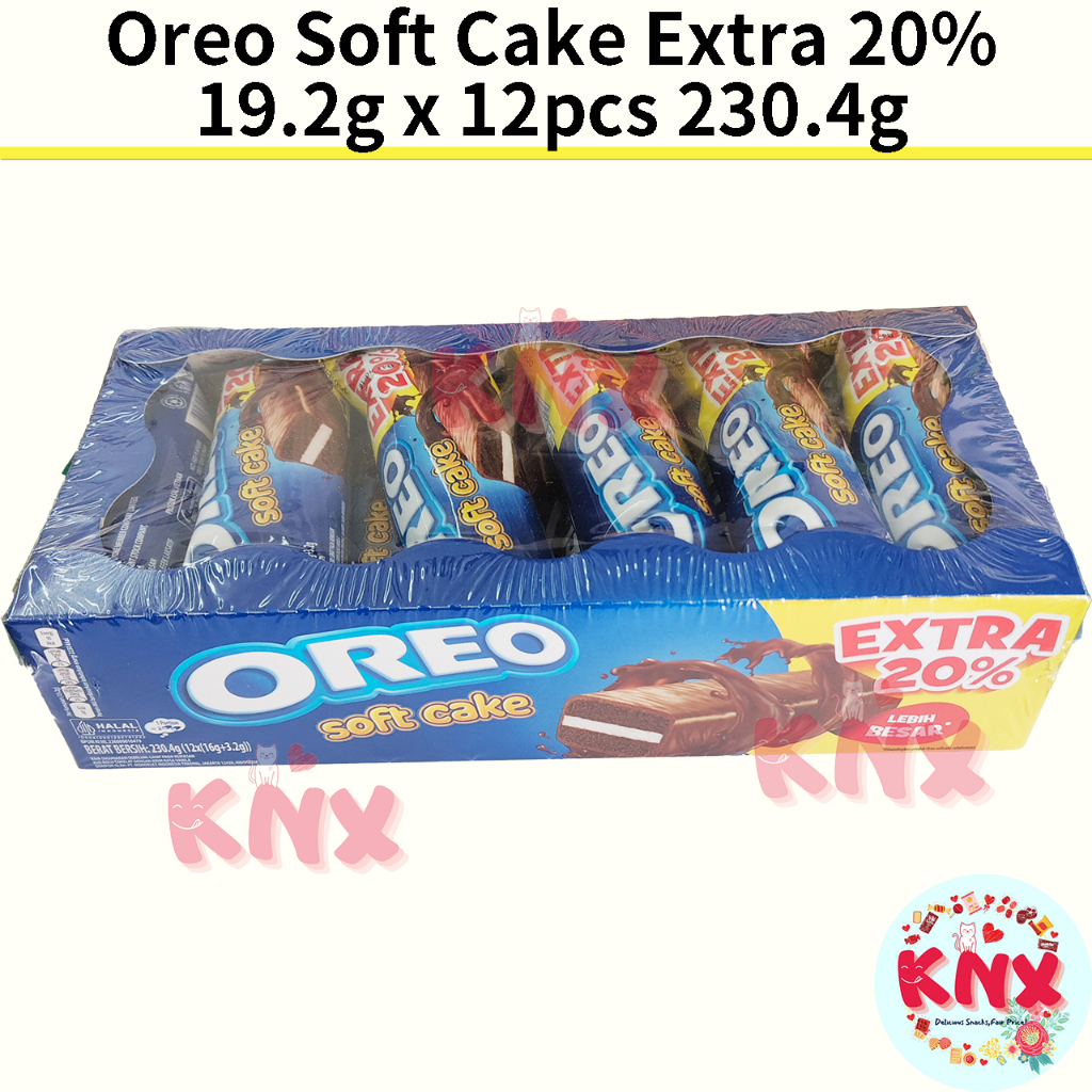 Oreo Soft Cake Extra 20% 230.4g 19.2g x 12pcs | Shopee Malaysia