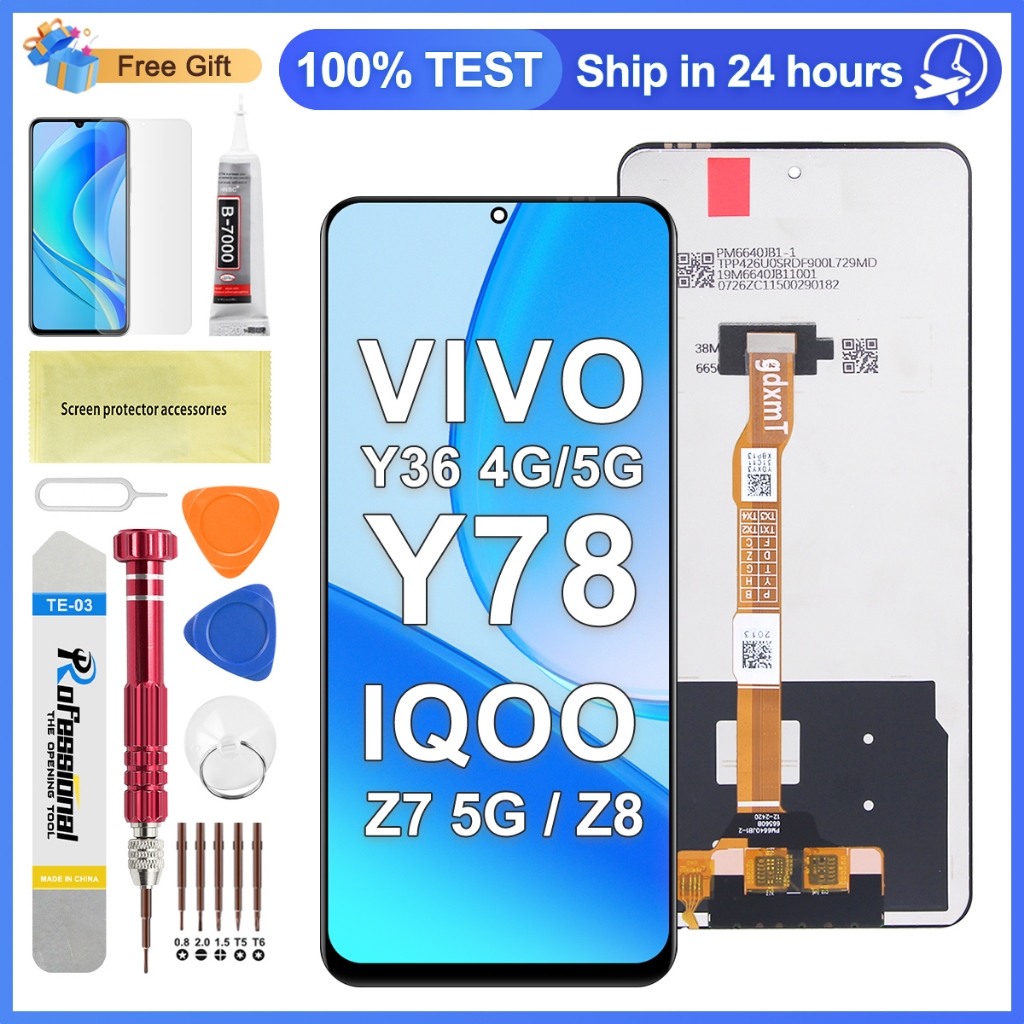 Original 】 LCD VIVO Y36 4G/Y36 5G/Y78/IQOO Z7 5G V2270A/IQOO Z8 Display Screen Touch Screen ...