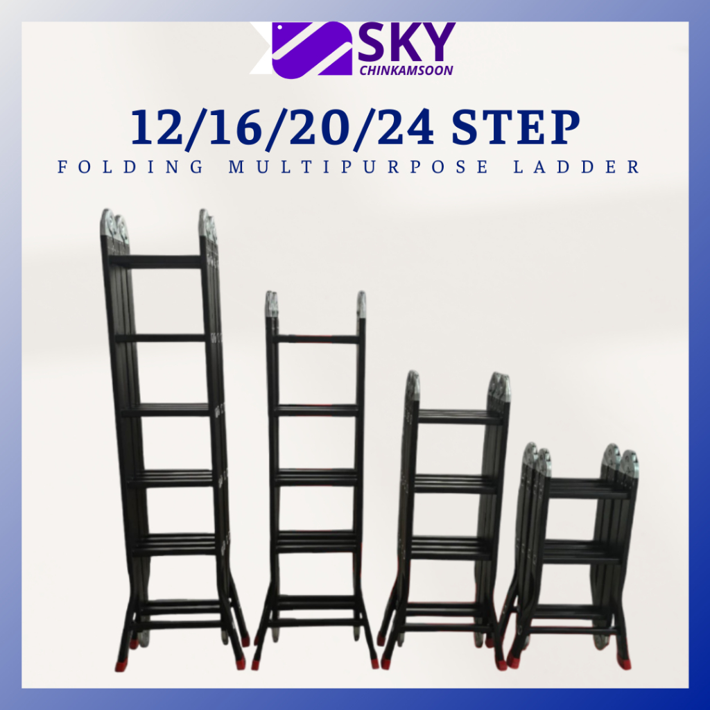 Heavy Duty Foldable Ladder Multipurpose Aluminium Folding Double Sided ...