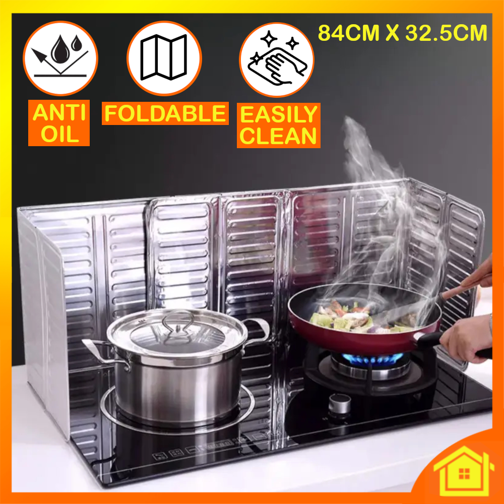 Foldable Aluminium Foil Stove Oil Splash Shield Cover Kitchen Gas ...