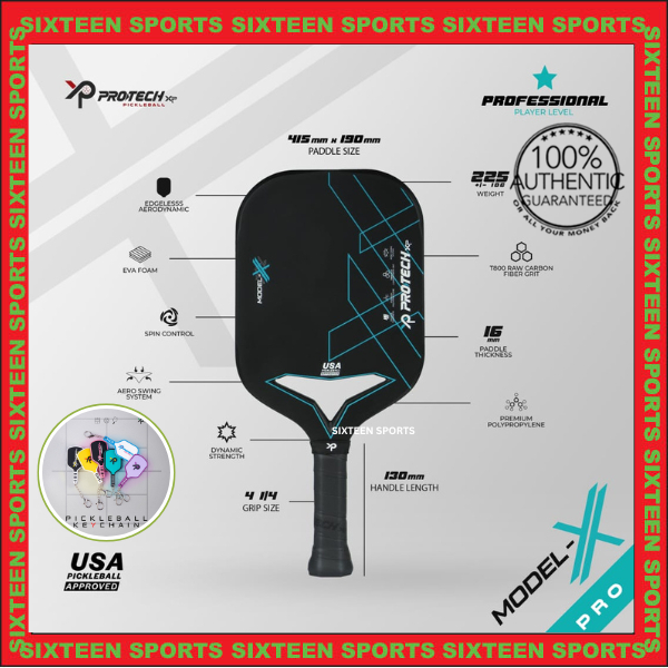 Protech Pickleball Paddle -"Model X" Series - ( With Usapa Pickleball Approved） 1 Paddle with ...