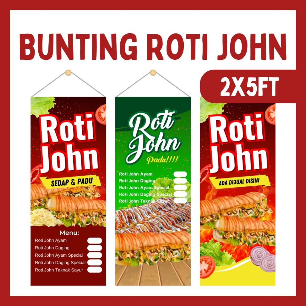 Banner Bunting Roti John Bazar Ramadhan 2x5Kaki (Paip Pvc) | Shopee ...