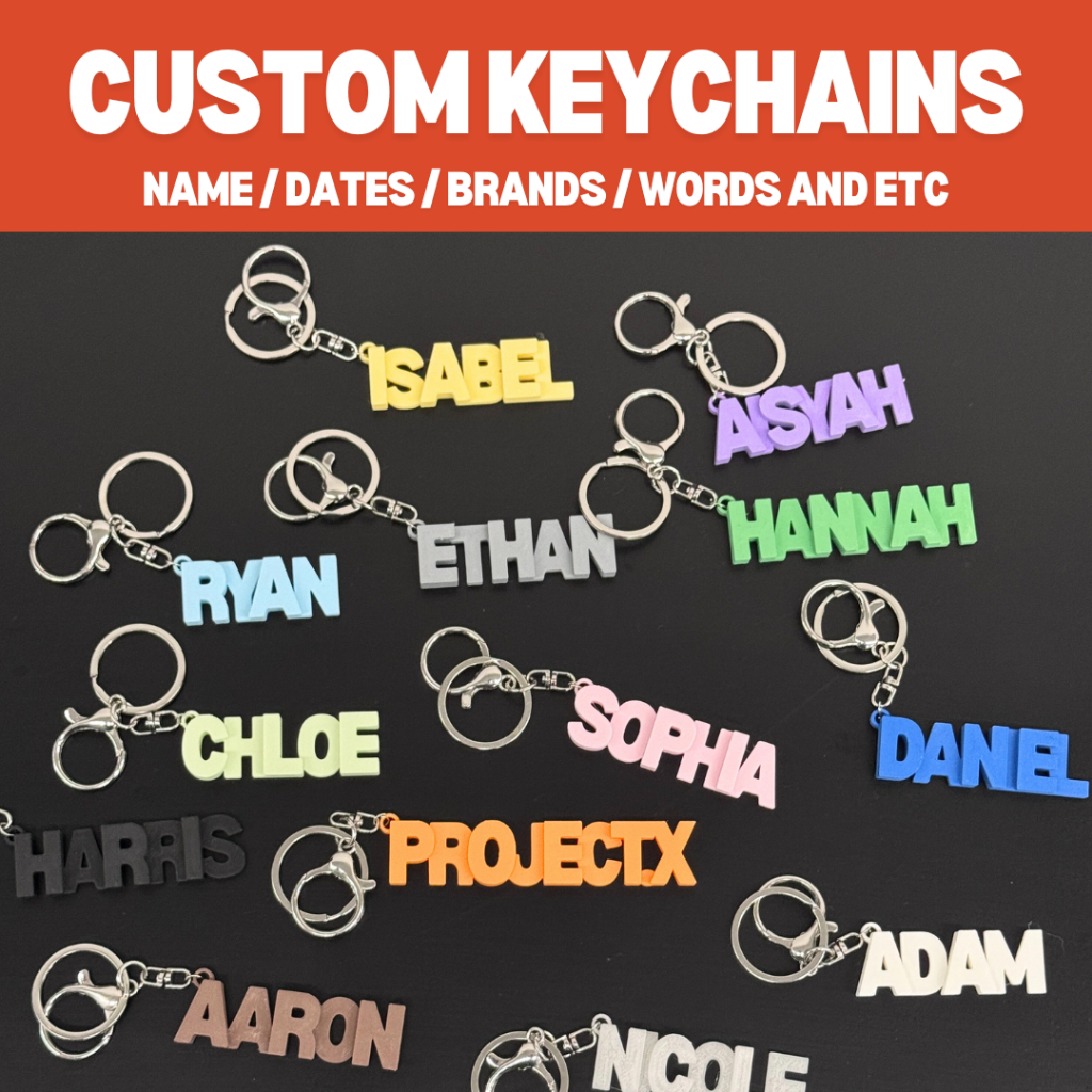 3D Printed Custom Keychains – Personalize with Names, Words & Brands ...