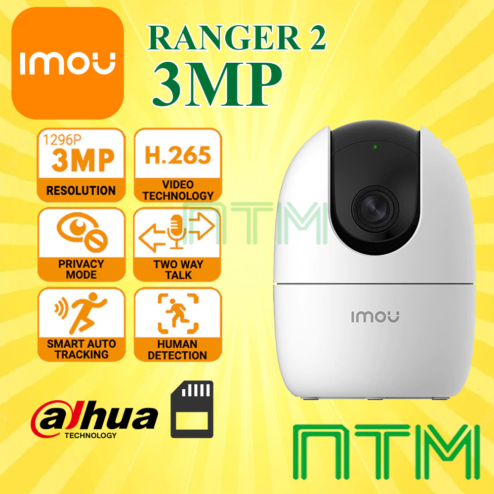 Imou Ranger 2 3MP/1296P Wireless IP Camera AI Human Detection & Siren Two Way Talk Pan/Tilt ...