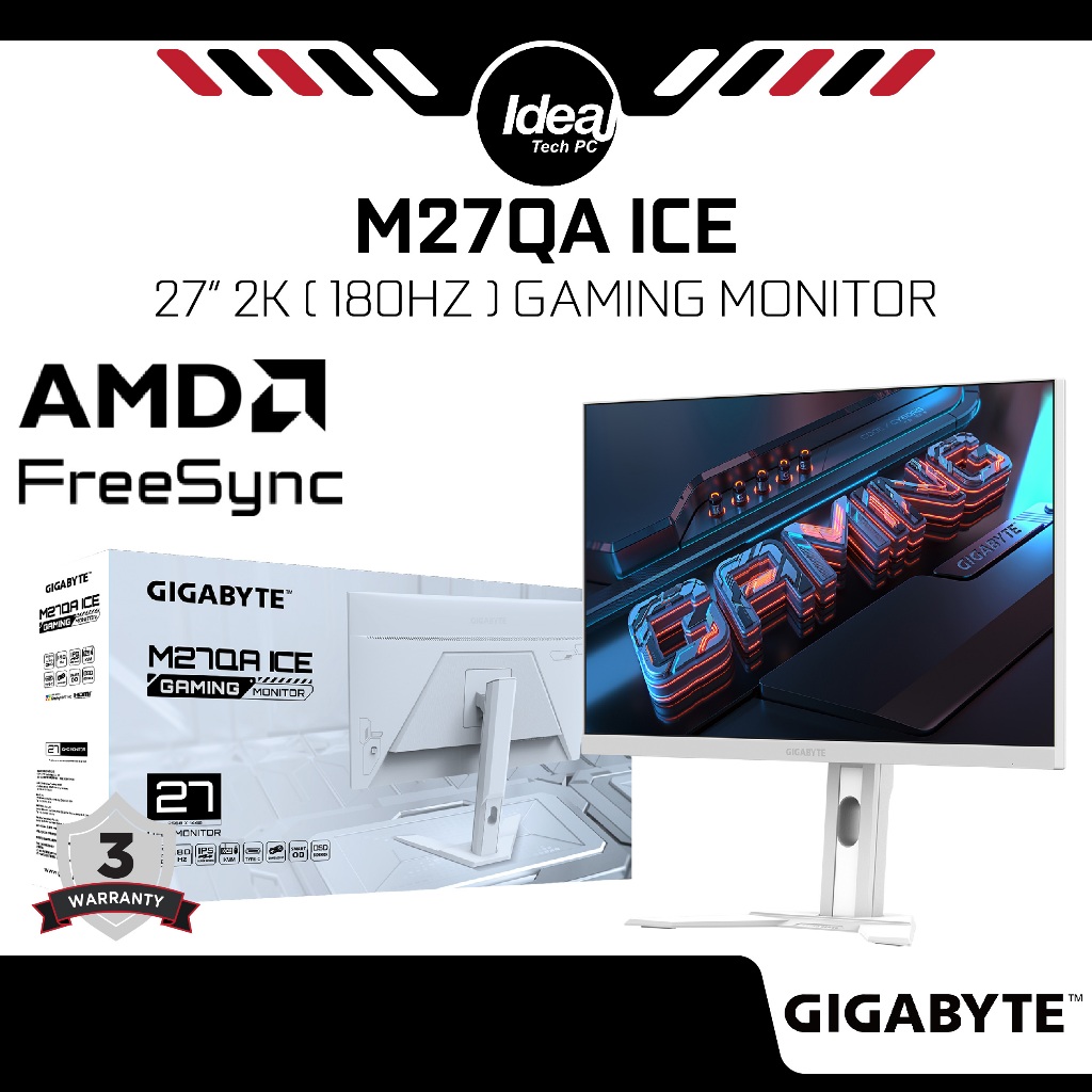 GIGABYTE M27QA ICE | 2K | 2560 x 1440 (QHD) | 180HZ | 1MS ( MPRT ...