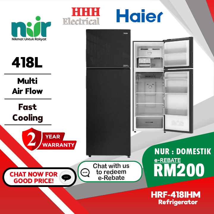 Haier 418L 2-Door Fast Cooling System Refrigerator HRF-418IHM Peti Sejuk 2 pintu | Shopee Malaysia