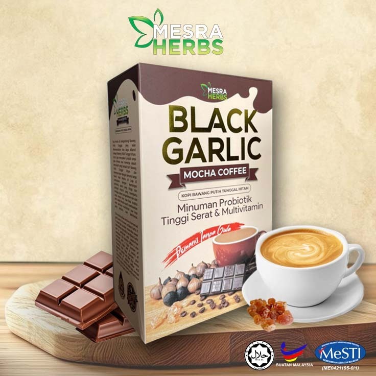 [HALAL JAKIM] Mesra Herbs Black Garlic Mocha Coffee with Probiotic ...