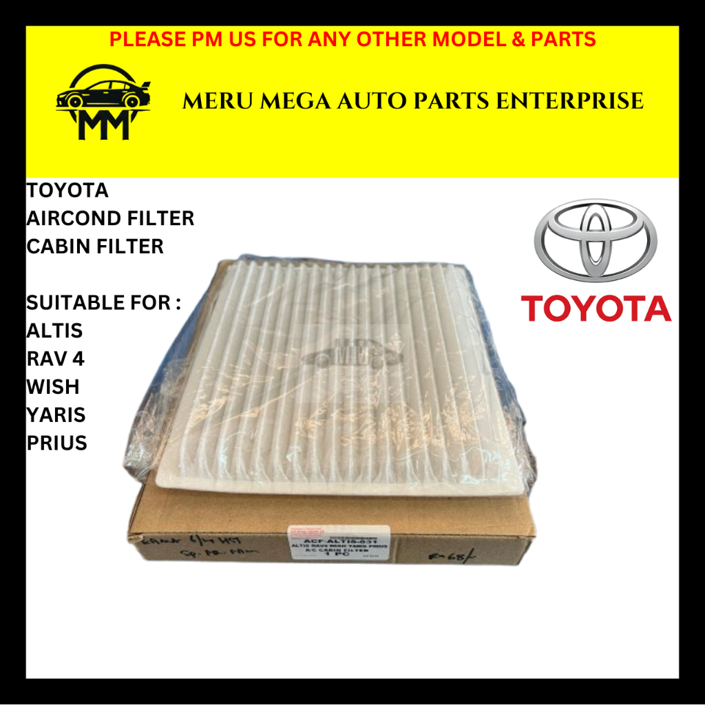 TOYOTA AIRCOND FILTER ALTIS RAV 4 WISH YARIS PRIUS A-CON FILTER CABIN ...