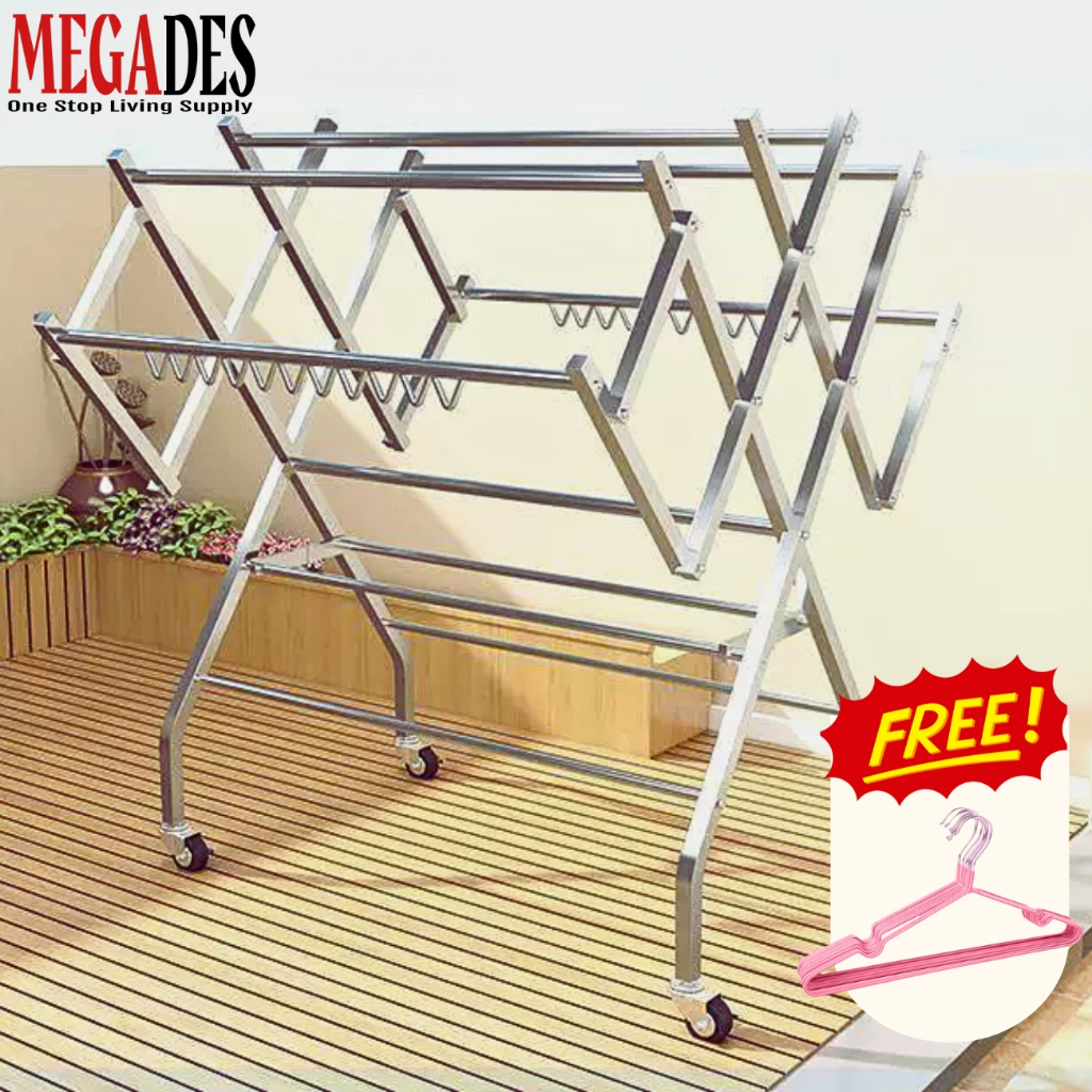 Ampaian baju Rack Penyidai Baju Stainless Steel Clothes Rack Stainless ...