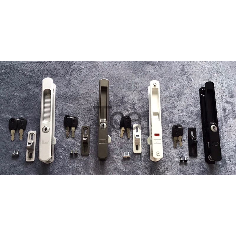 A6 aluminium sliding door lock set (25mm/32mm)with key (silver/white ...