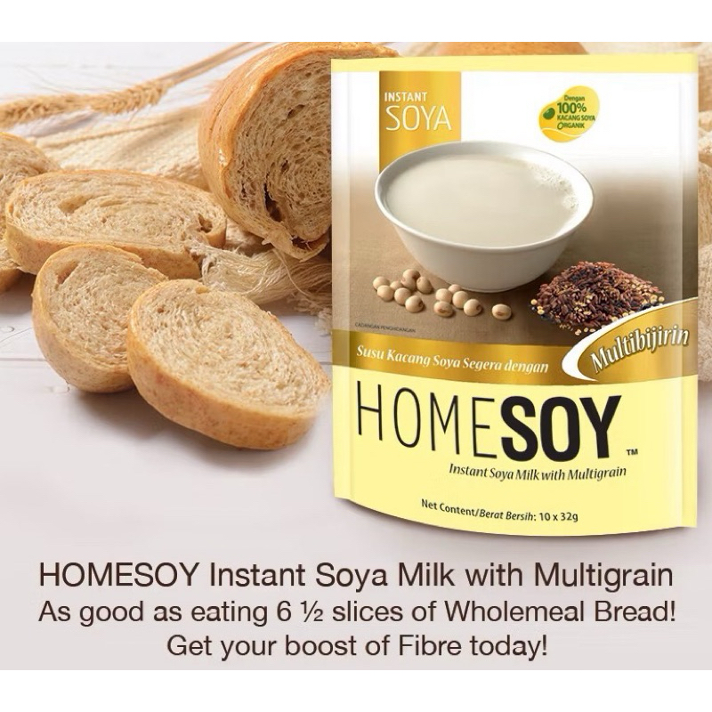 Homesoy Instant Soy Milk With Multigrain (32g*10's) | Shopee Malaysia