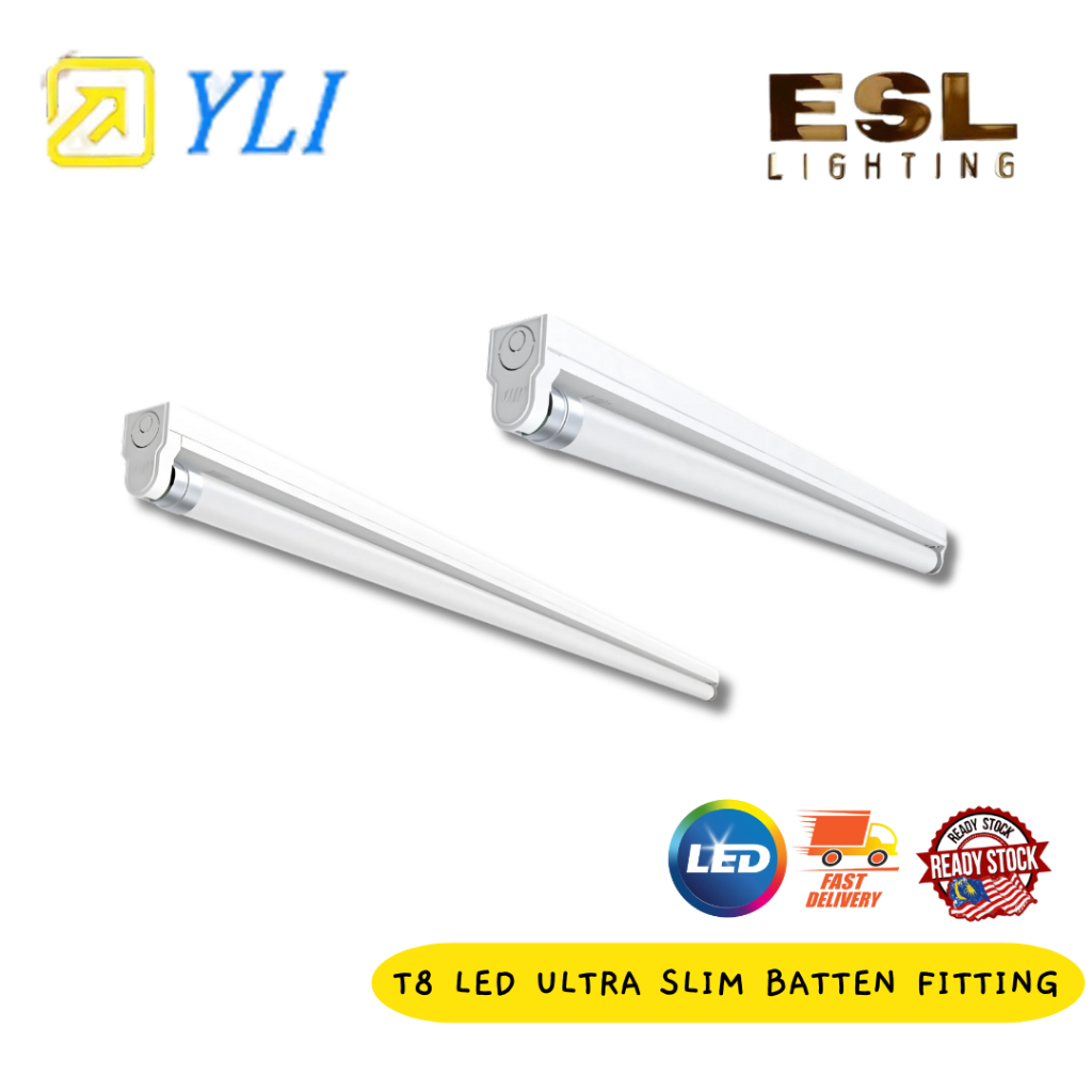 ESL LIGHTING YLI T8 LED ULTRA SLIM BATTEN FITTING – VIP LSB Series ...