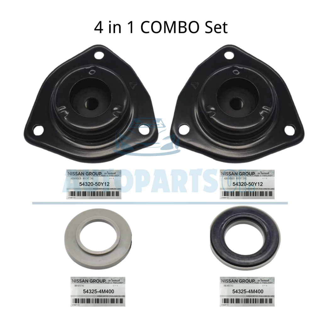 [4 IN 1 SET] Nissan Thailand Front Absorber Mounting / Bearing - Nissan ...