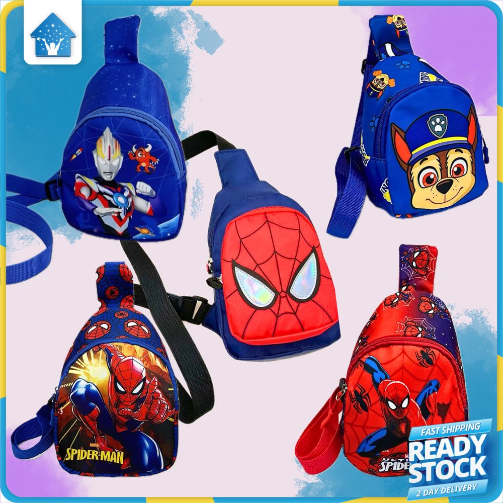 Bag Sandang Budak Kids Sling Bag Cartoon Shoulder Ultraman Spiderman ...