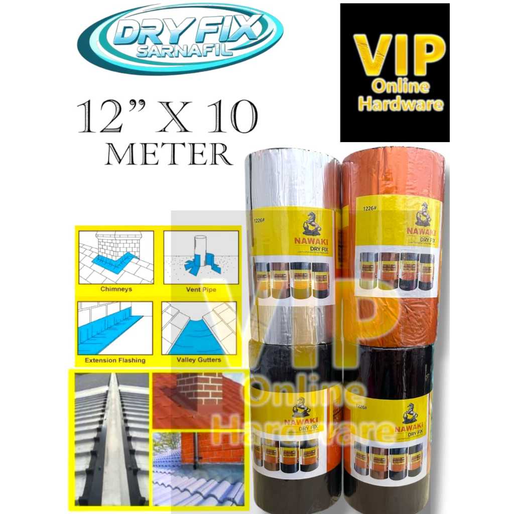 12" X 10M GAM PENAMPAL ZINC BITUMEN POLY TAPE FLASH BAND GETAH RABUNG ...