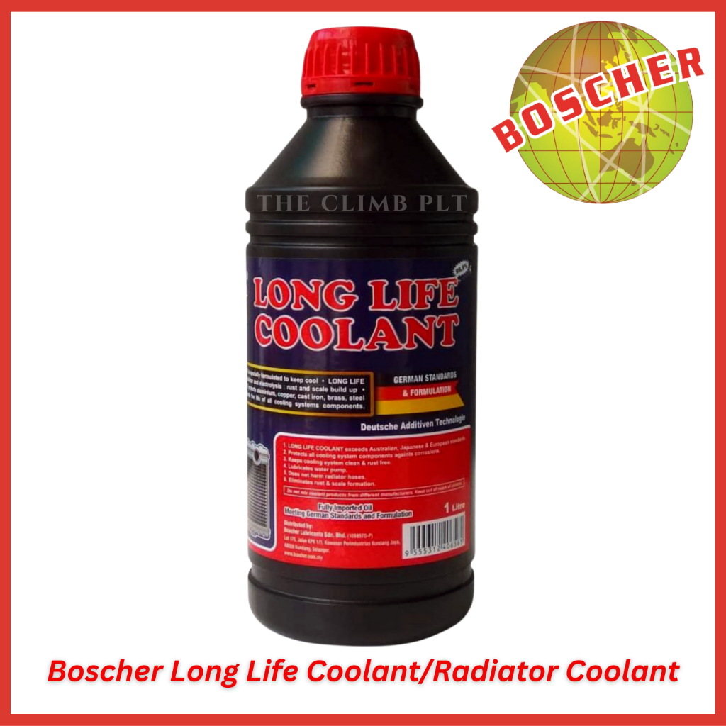 Boscher Long Life Coolant/Radiator Coolant (Red Color) 1 Liter | Shopee ...