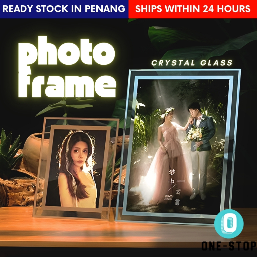 [𝐈𝐭𝐳𝐳 𝐌𝐲 𝐂𝐡𝐨𝐢𝐜𝐞] Premium Crystal Glass Photo Frame | 4R 6R 8R A4 ...