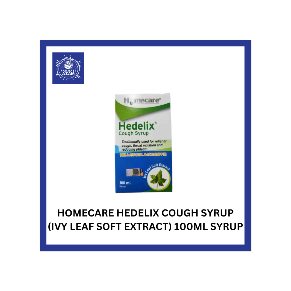 HOMECARE HEDELIX COUGH SYRUP 100ML (IVY LEAF SOFT EXTRACT) (EXP : 02/ ...