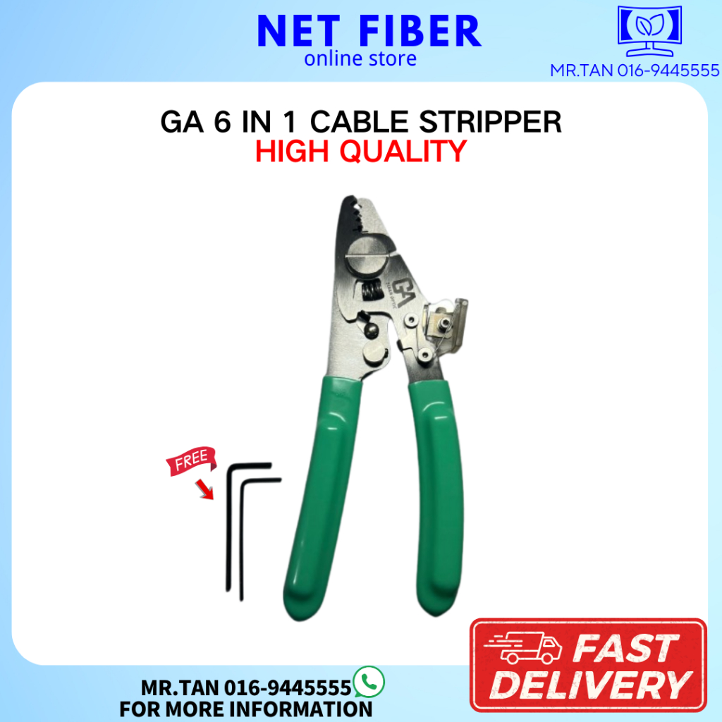 GA 6 In 1 Drop Cable Stripper Fiber Cable Wire Stripper Fiber Stripping ...