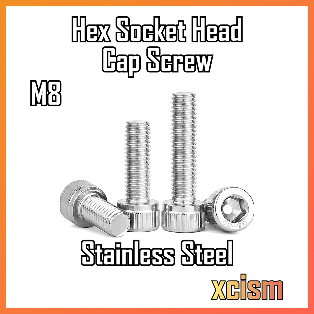 M8 Hex Socket Head Cap Screw Allen Key Sprocket Bolt Skru Stainless ...