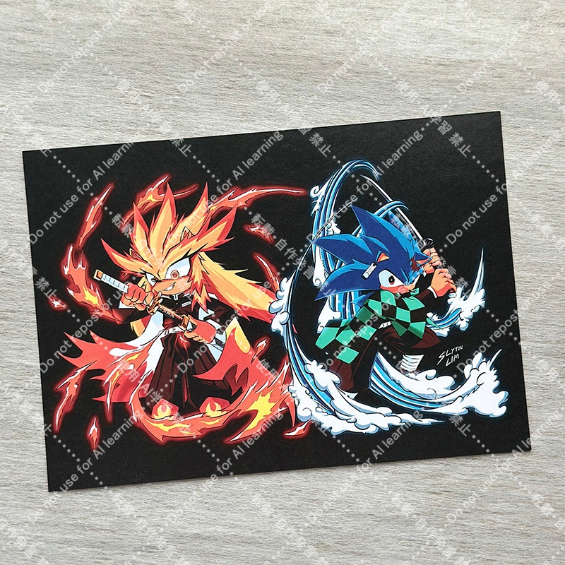 Sonic the Hedgehog Rengoku Silver & Tanjiro Sonic A5 Art Print | Shopee ...