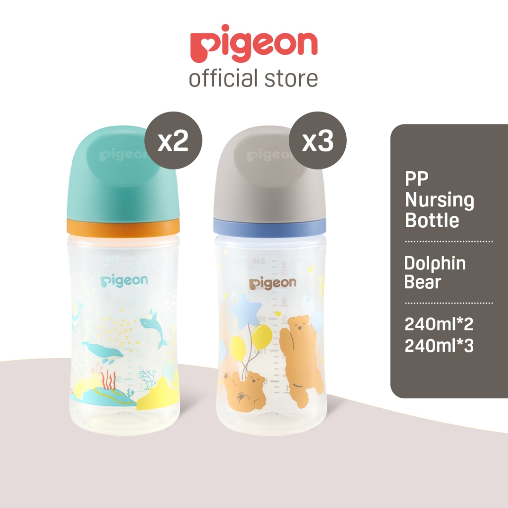 Pigeon SofTouch™ Wide-Neck PP Nursing Bottle 240ml | Shopee Malaysia