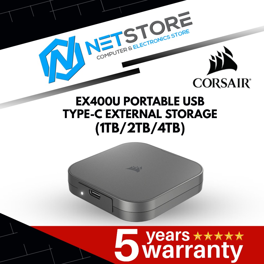 CORSAIR EX400U PORTABLE USB TYPE-C EXTERNAL STORAGE (1TB/2TB/4TB ...
