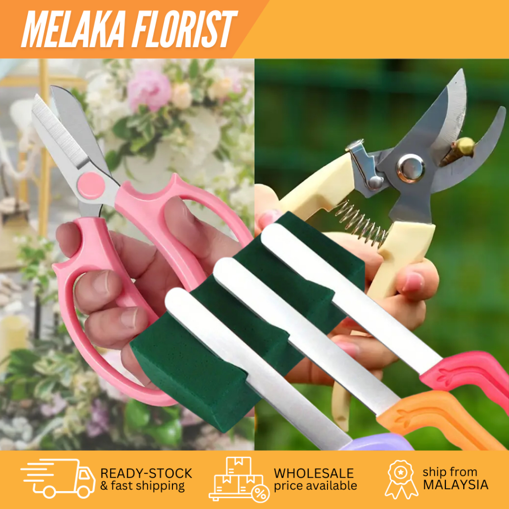 FLOWER TOOL KNIFE MUD SCISSOR Flower Florist Flowers Trowel Cake Bunga ...