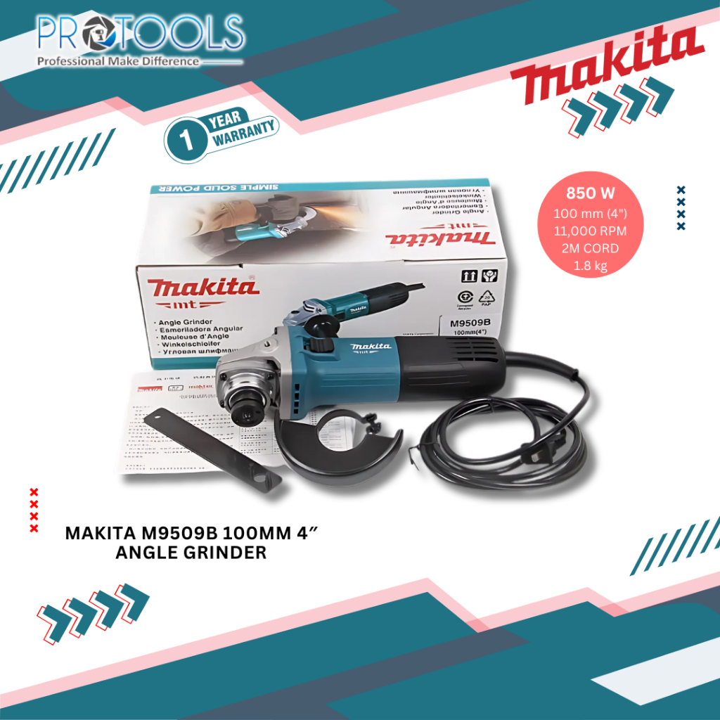 MAKITA MT M9509B 100mm (4") ANGLE GRINDER 850W [ SLIDE SWITCH ...