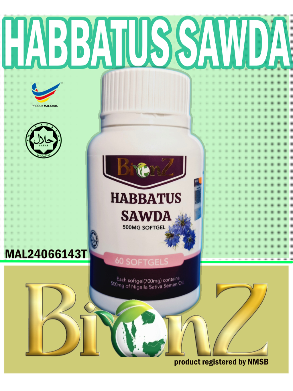 Habbatus Sauda Softgel Original Bionz 500mg 60s | Shopee Malaysia