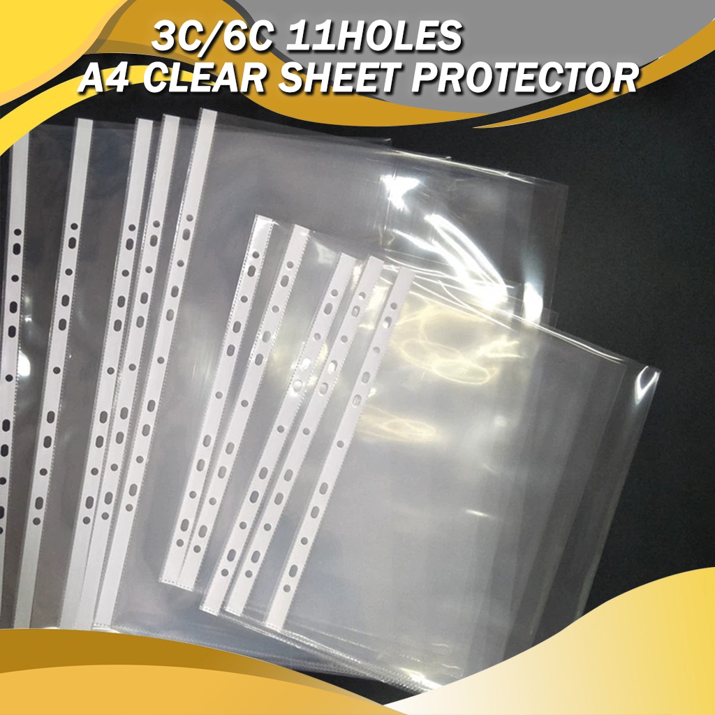 3C/6C 11Holes A4 Clear Sheet Protector Durable Thickness Office ...