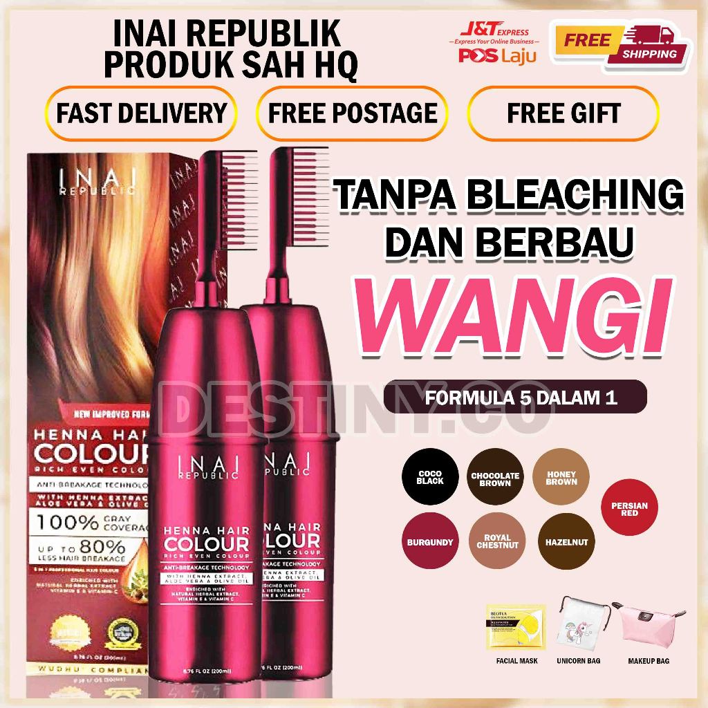 INAI PEWARNA RAMBUT HALAL - HENNA HAIR COLOUR 5 IN 1 INAI REPUBLIC (8 ...