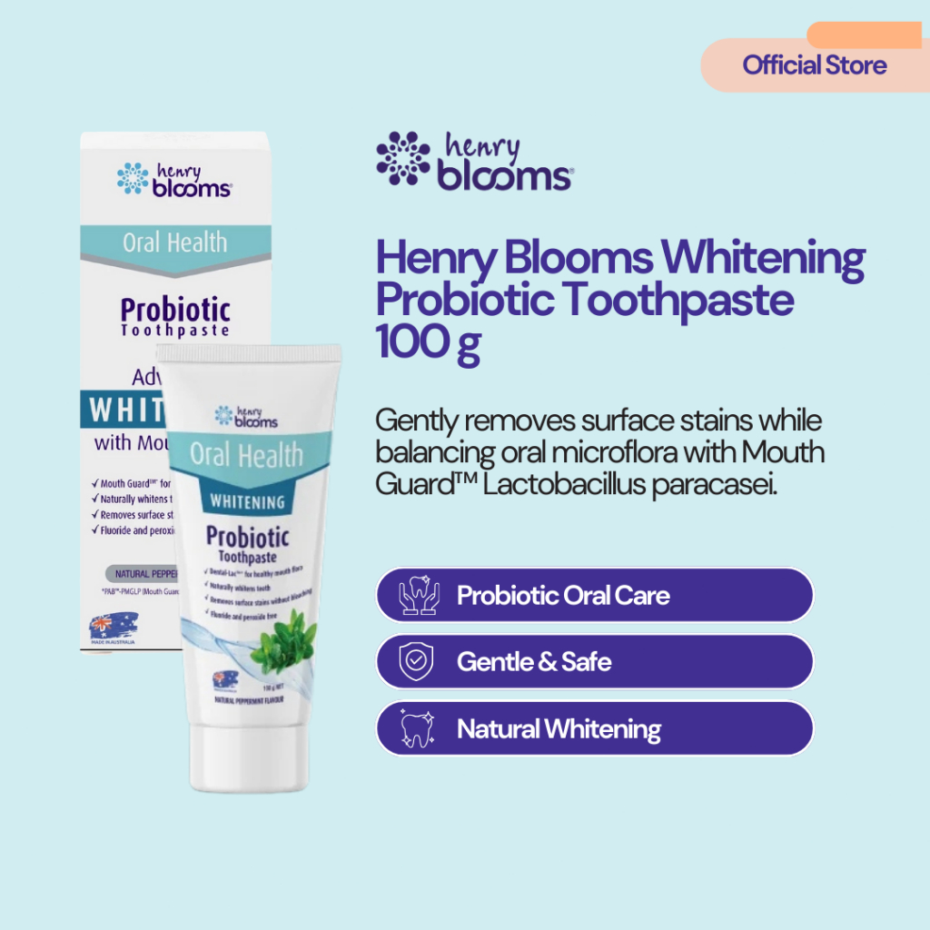 Henry Blooms Whitening Probiotic Toothpaste (100g) | Shopee Malaysia