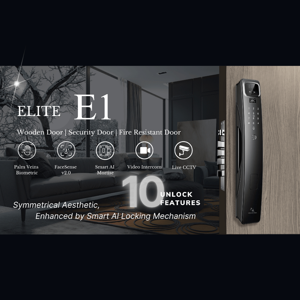 AURA ELITE E1 ( Aura Smart Lock ) - Symmetrical Aesthetics Smart AI ...