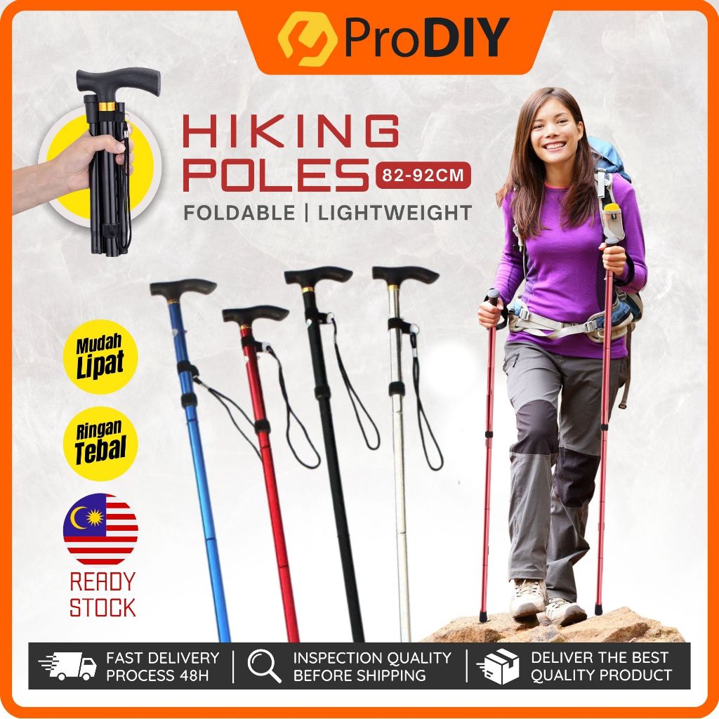 Trekking Pole Hiking Stick Foldable Hiking Pole Adjustable Foldable ...